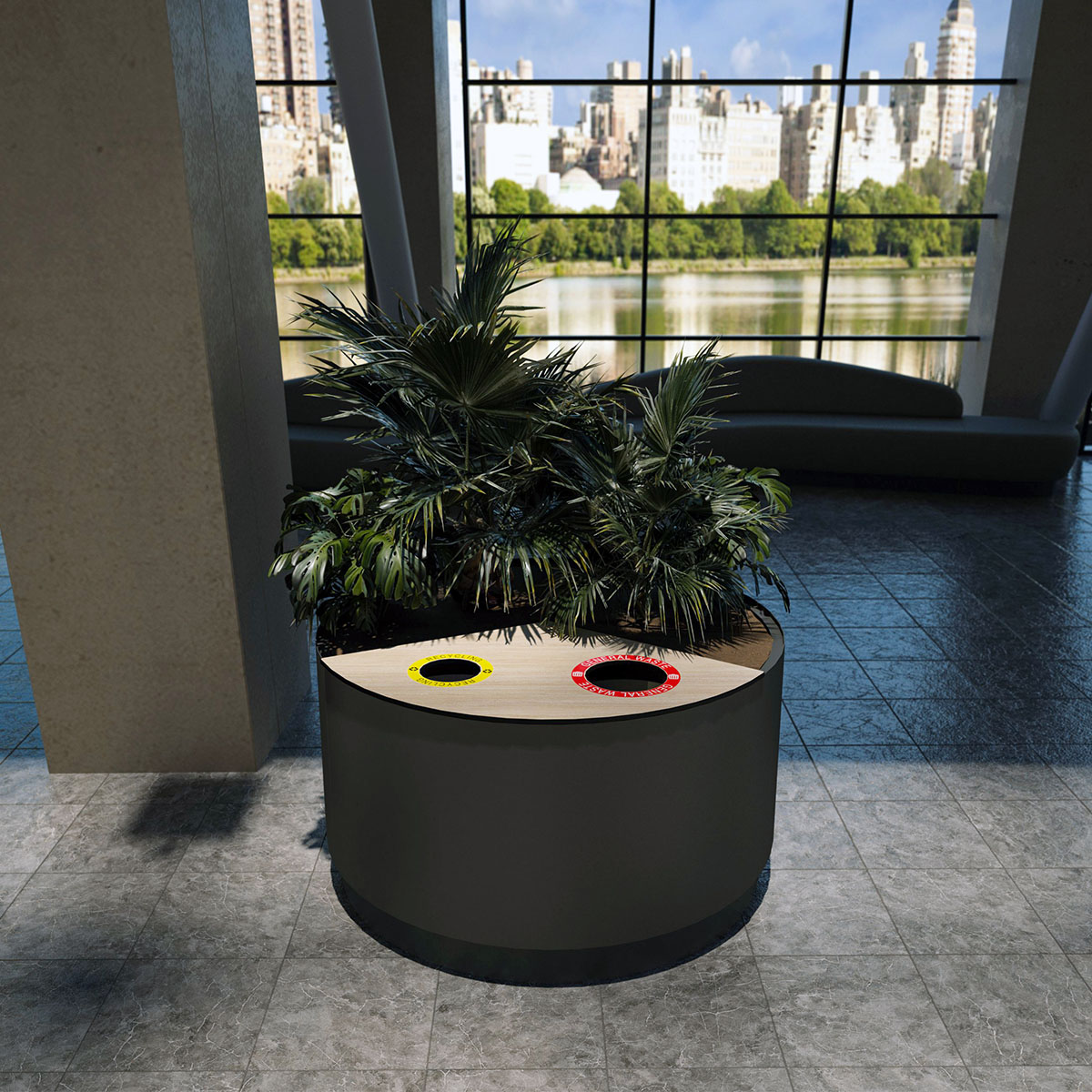 Nexus 120° Bin - Commercial & Public Space Furniture | Park & Street Furniture Suppliers